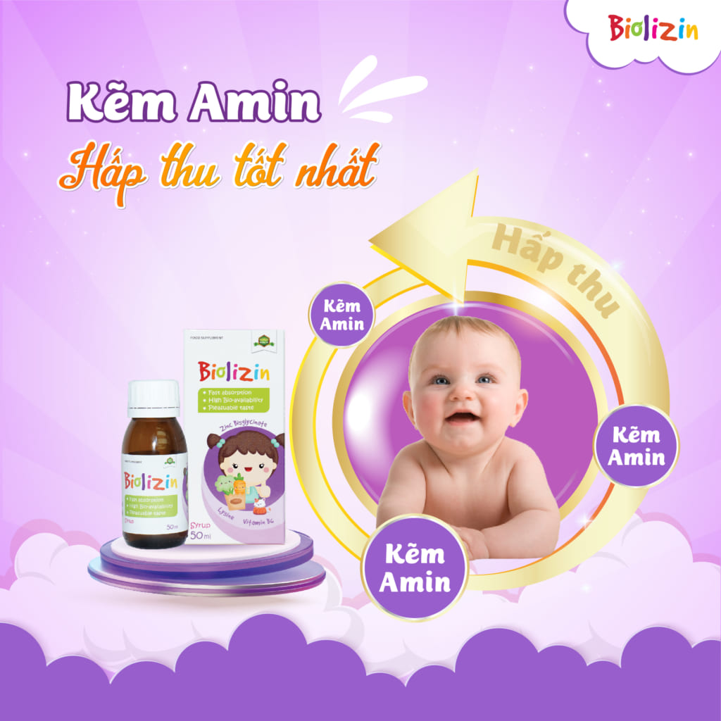 Kẽm BIOLIZIN - Bổ sung kẽm cho trẻ biếng ăn